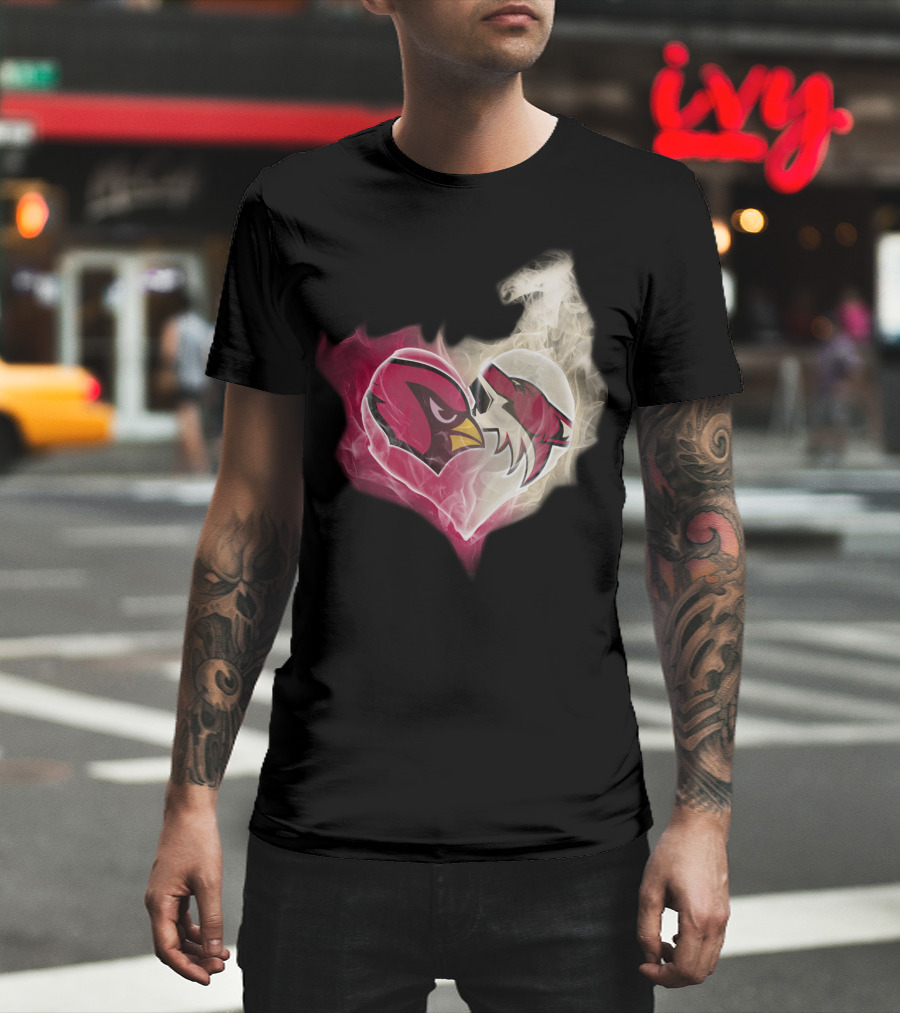 Cardinal Arizona Coyotes Heart Emblem T-Shirt