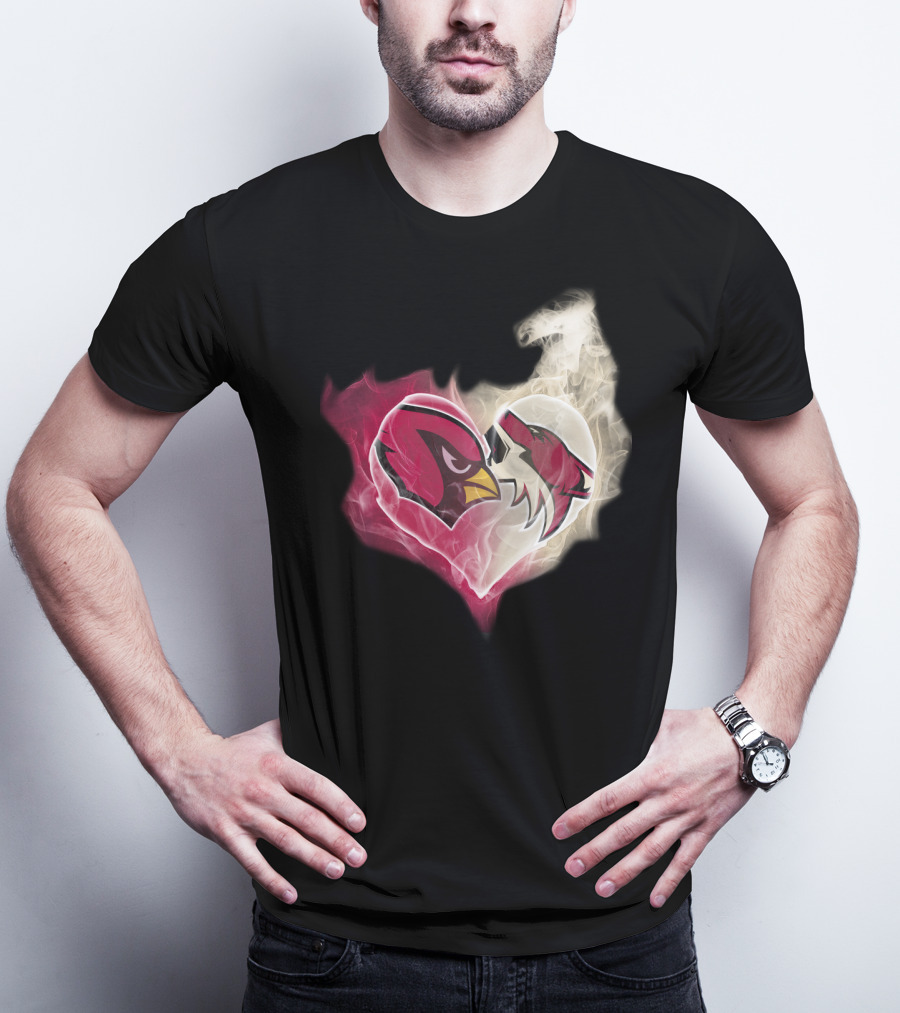 Cardinal Arizona Coyotes Heart Emblem T-Shirt