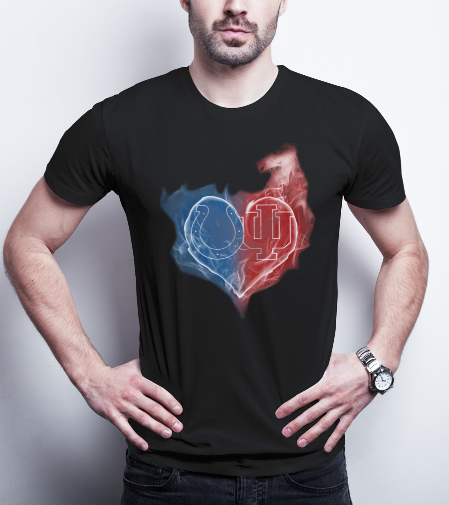 Colts Indiana Hoosiers Heart Logo Smoke T-Shirt
