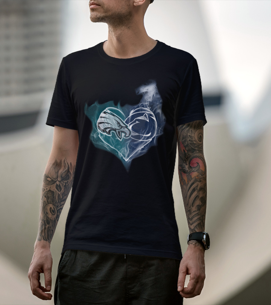 Philadelphia Eagles Penn State Nittany Lions Heart Smoke T-Shirt