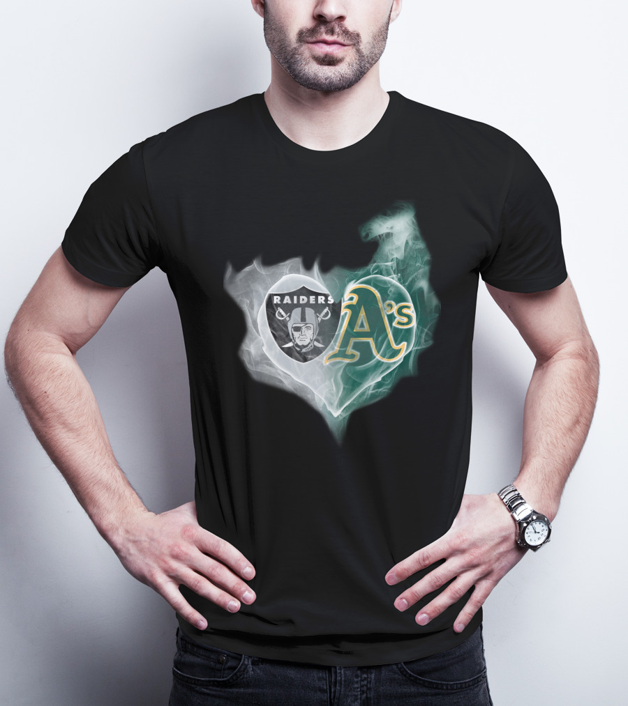 Raiders A's Heart Smoke T-Shirt