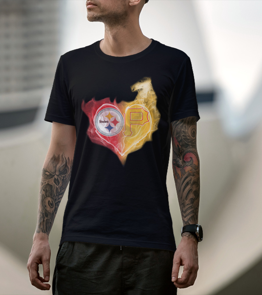 Steelers Pittsburgh Pirates Heart T-Shirt