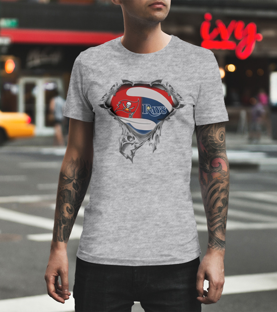 Buccaneers Rays Superhero Torn T-Shirt