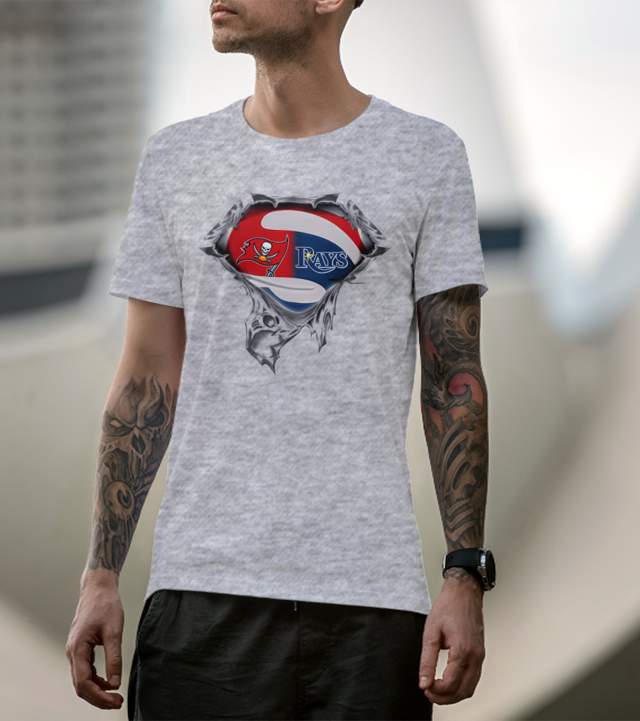Buccaneers Rays Superhero Torn T-Shirt