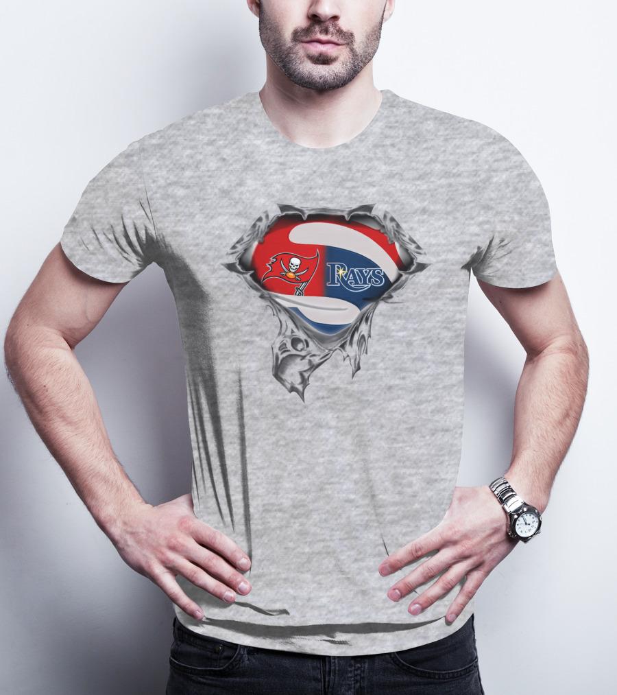 Buccaneers Rays Superhero Torn T-Shirt