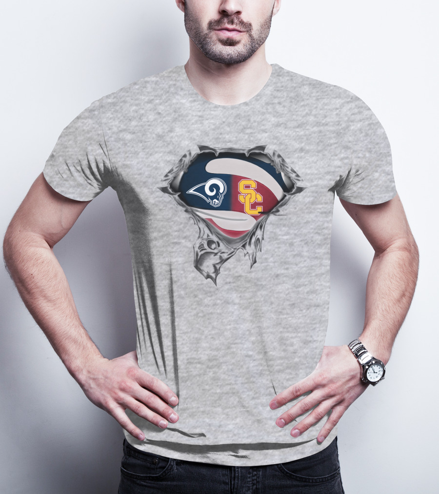 Rams Sc Trojan Logo Rip Effect T-Shirt