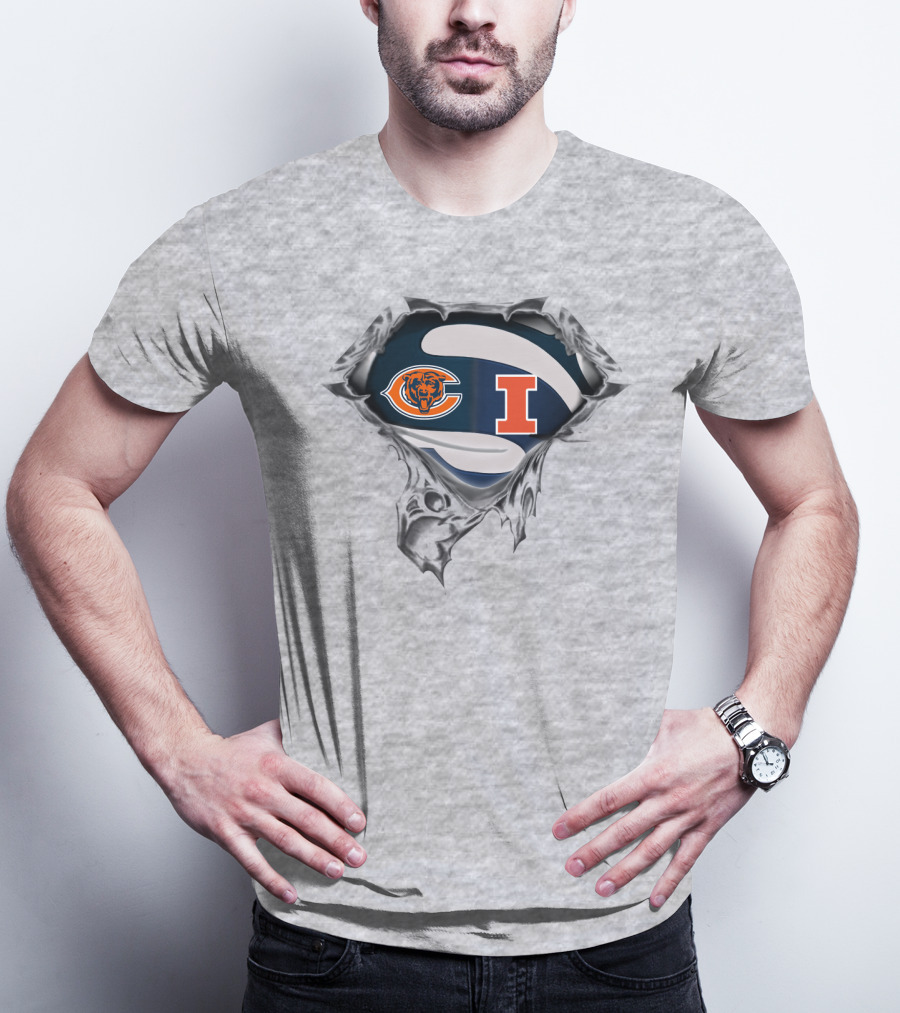Bears Fighting Illini Logo Mashup T-Shirt