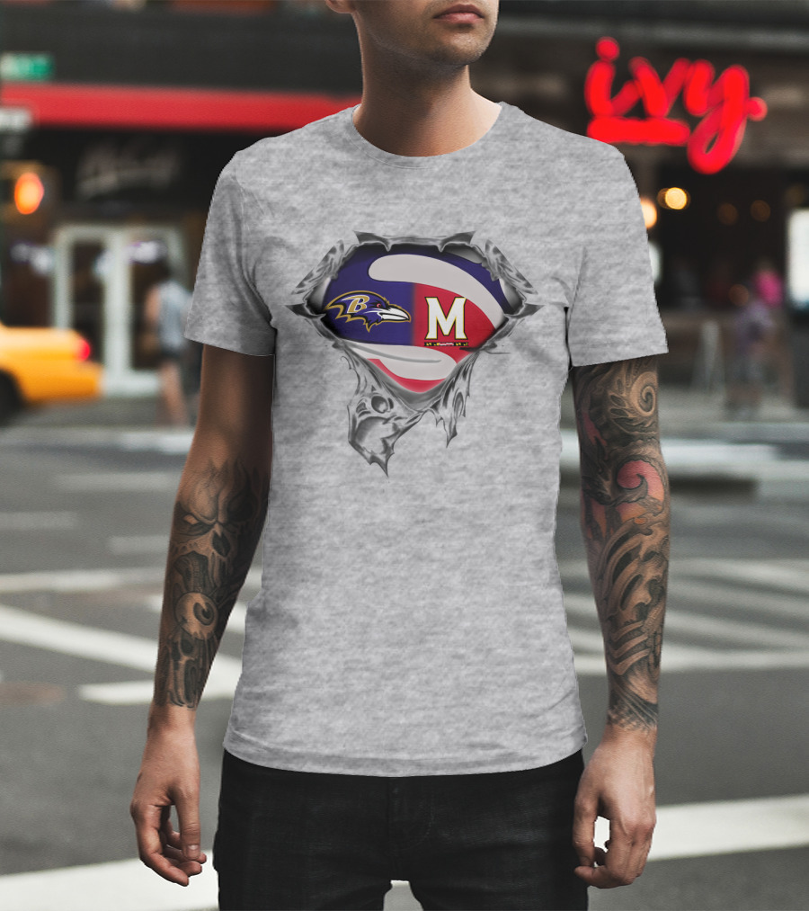 Baltimore Ravens Maryland Terrapins Crossover Super T-Shirt