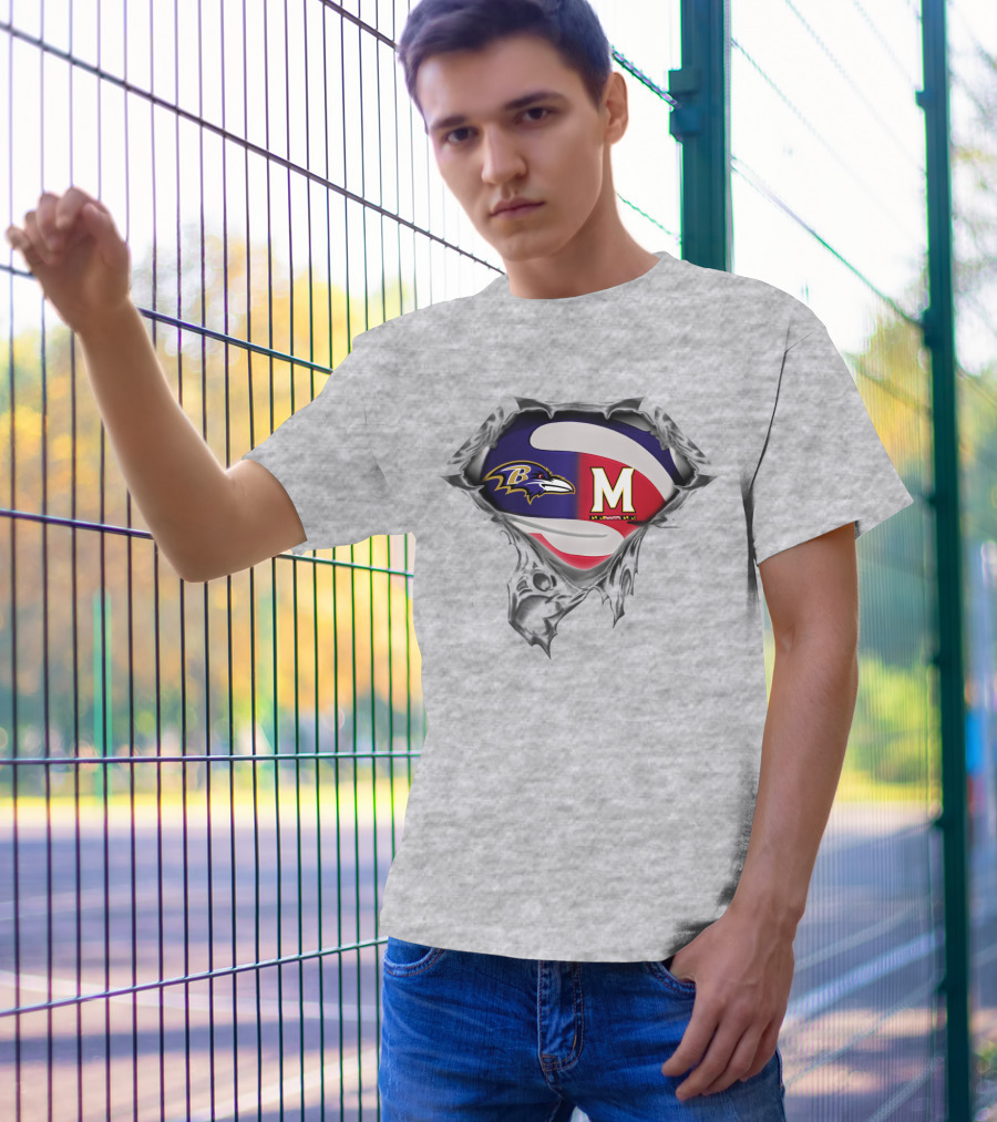 Baltimore Ravens Maryland Terrapins Crossover Super T-Shirt