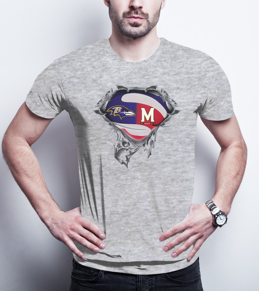 Baltimore Ravens Maryland Terrapins Crossover Super T-Shirt