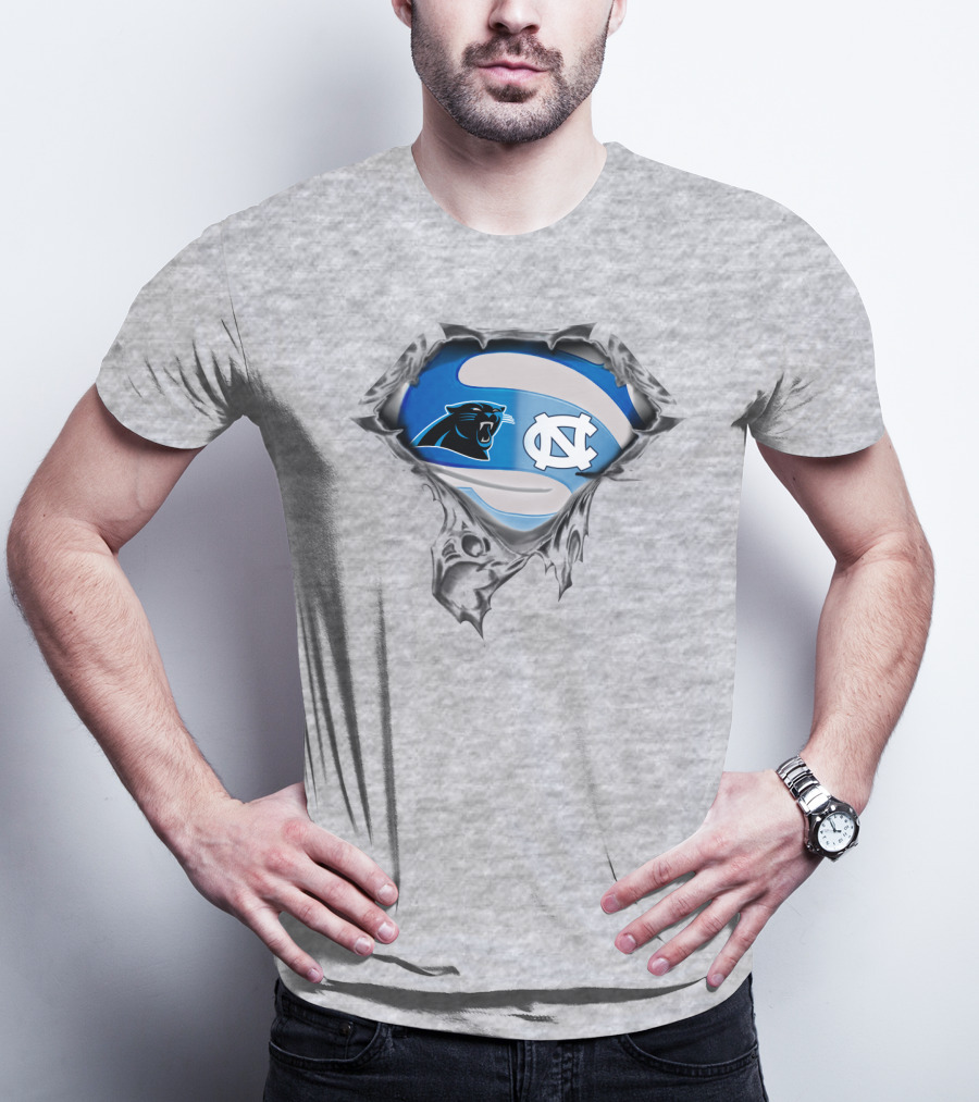 Carolina Panthers Tar Heels Nc Logo Mashup T-Shirt