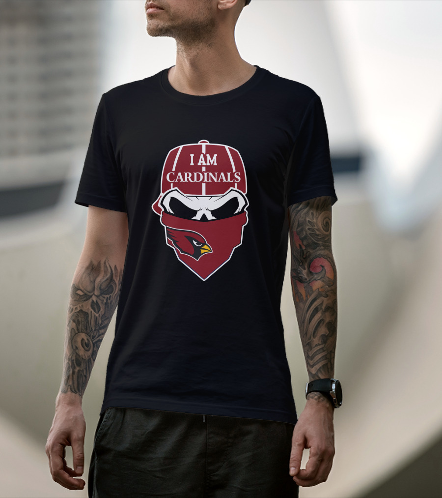 I Am Cardinals Arizona Cardinals Skull T-Shirt