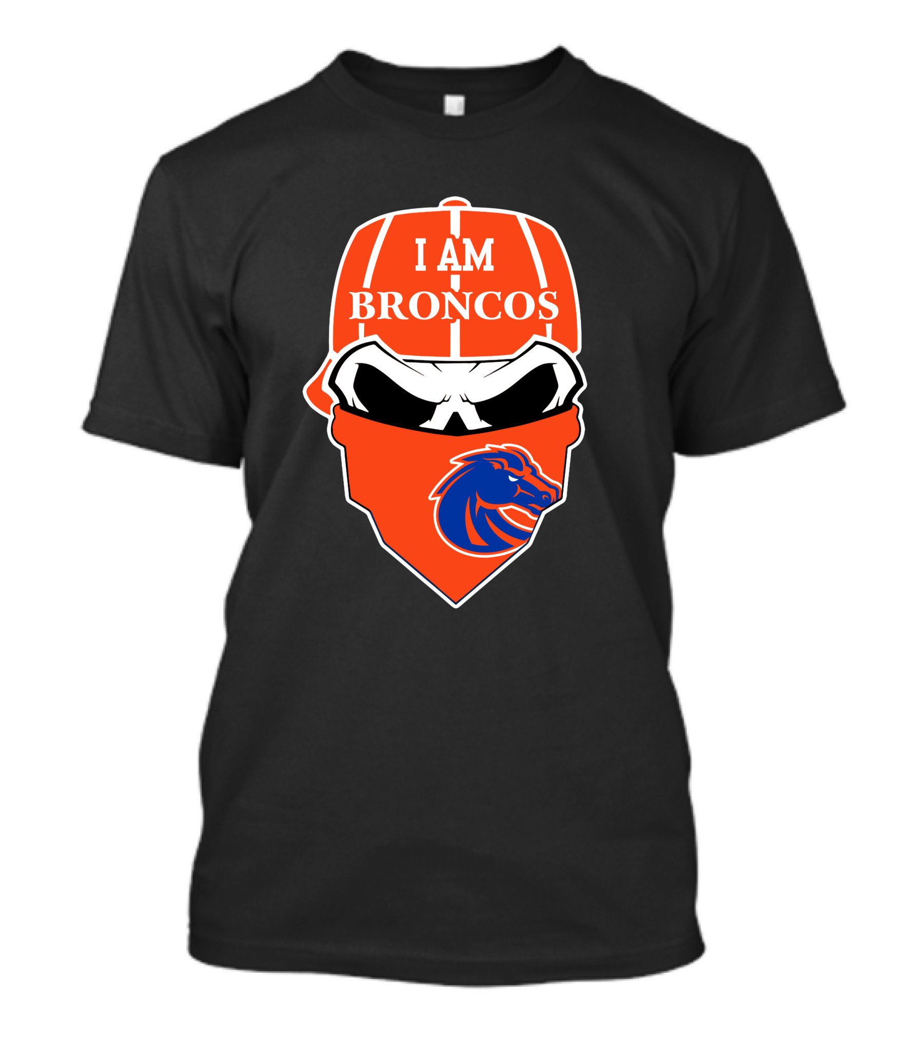 I Am Broncos Boise State Broncos Skull Sports T-Shirt