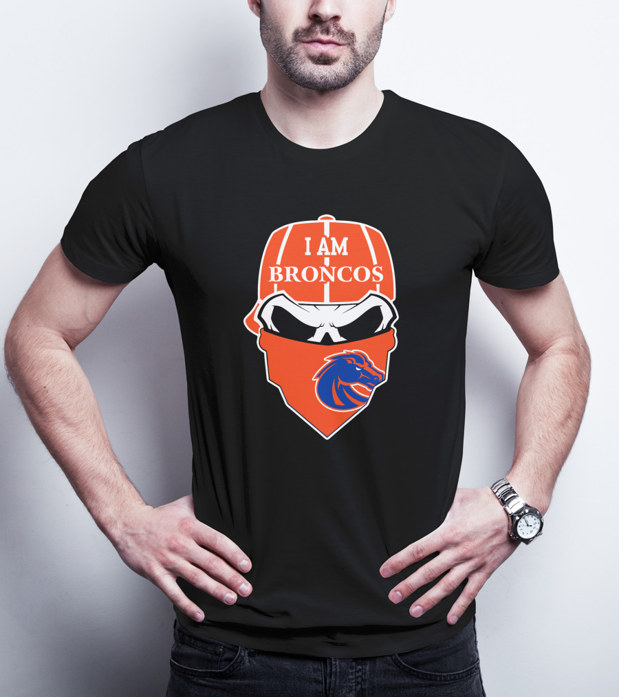 I Am Broncos Boise State Broncos Skull Sports T-Shirt