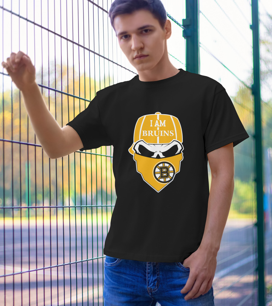 I Am Bruins Boston Bruins Skull T-Shirt