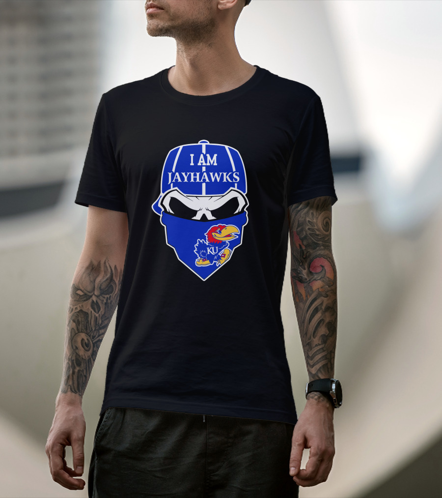 I Am Jayhawks Ku Kansas Jayhawks Skull T-Shirt