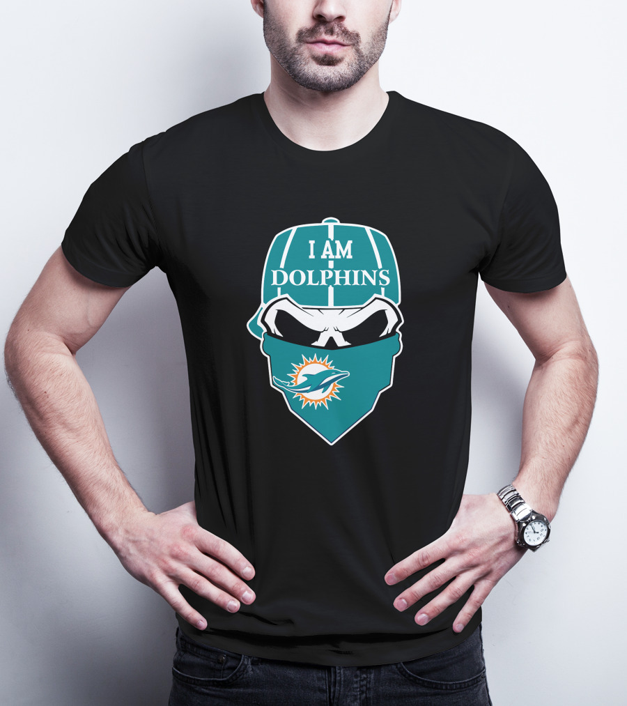 I Am Miami Dolphins Skull Face Mask T-Shirt