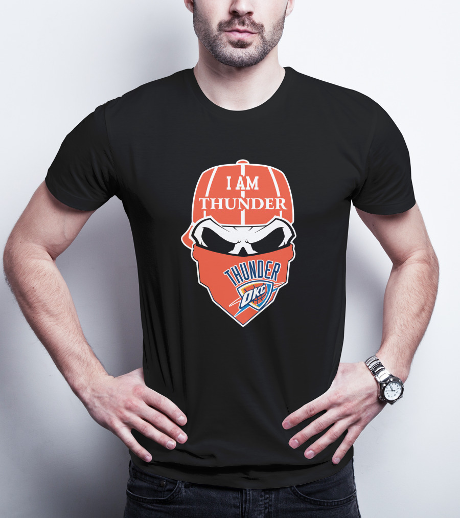 I Am Thunder Okc Thunder Skull T-Shirt