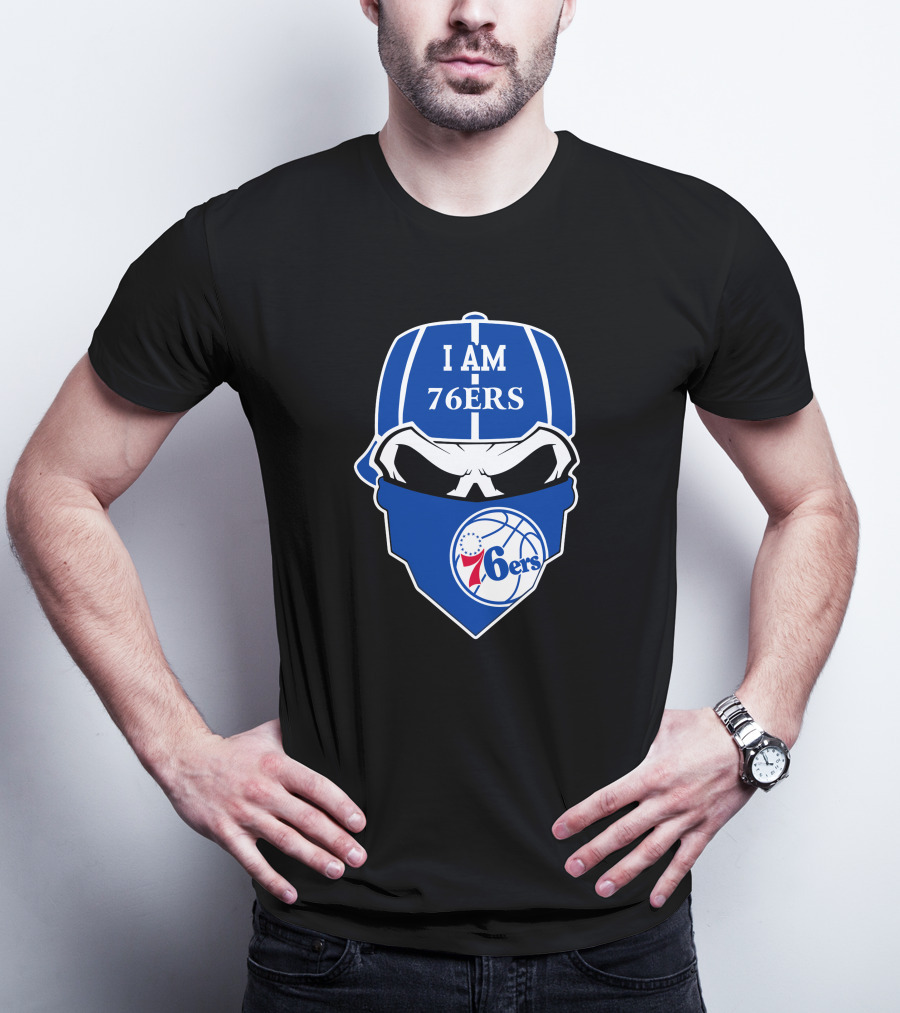 I Am 76ers Skull Logo Philadelphia 76ers T-Shirt