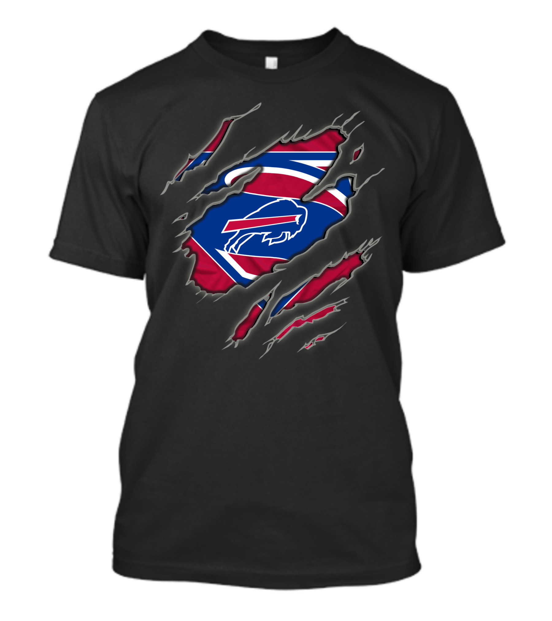 Buffalo Bills Logo Superman Style Tear Claw Marks T-Shirt