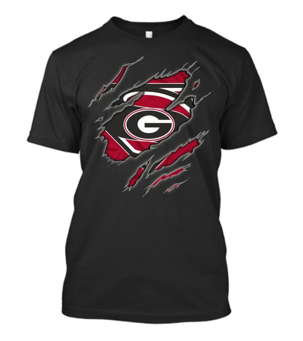 Georgia Bulldogs Superman G Logo Torn Ripped T-Shirt