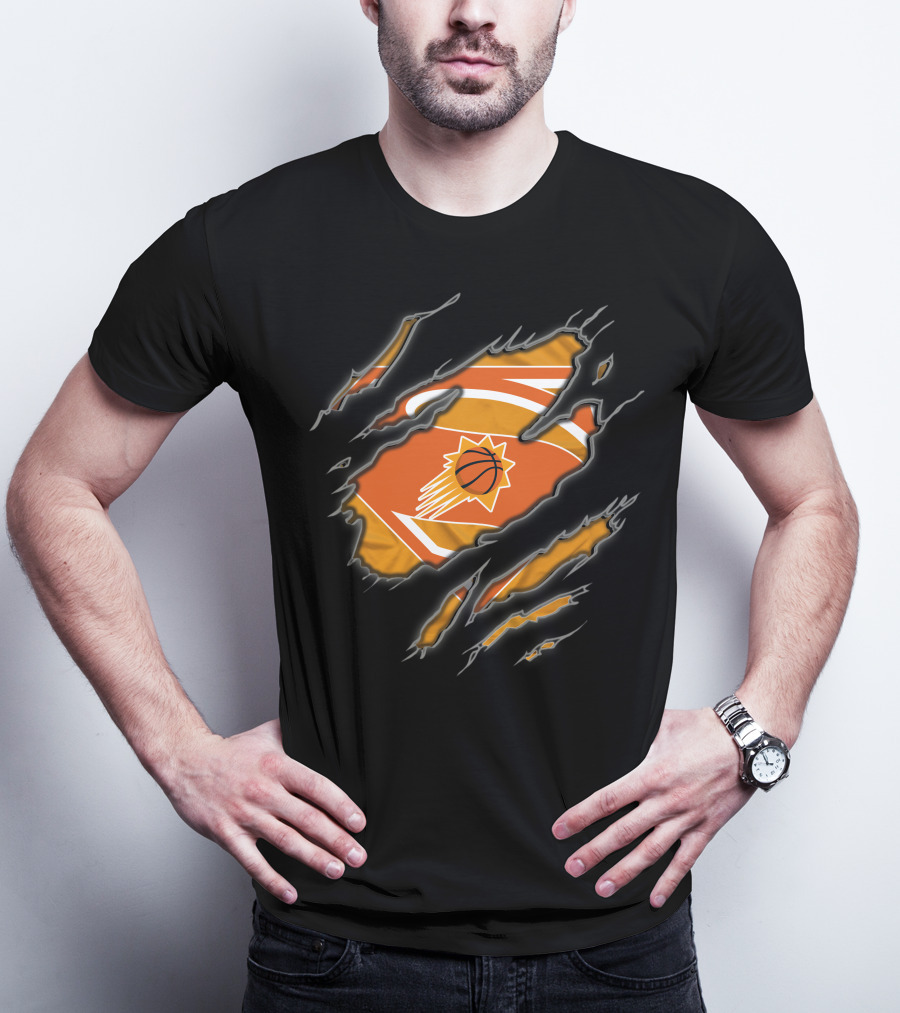Phoenix Suns Basketball Logo Superman Torn T-Shirt