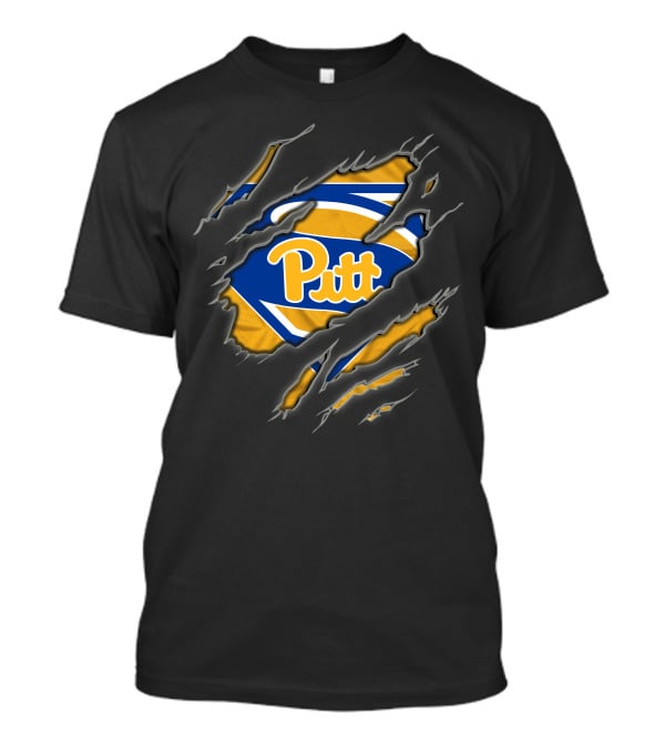 Pittsburgh Panthers Pitt Superman Logo Ripped Effect T-Shirt