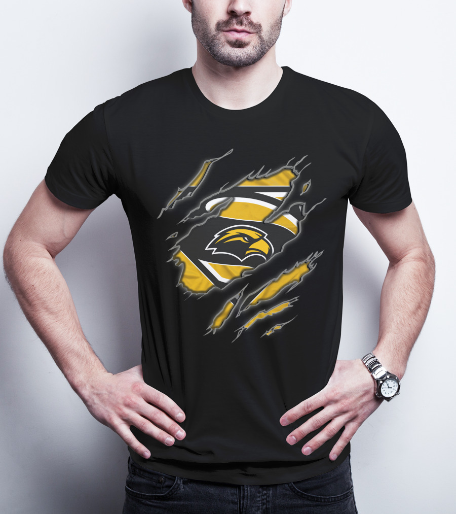 Southern Mississippi Golden Eagles Superman Symbol Torn Reveal T-Shirt