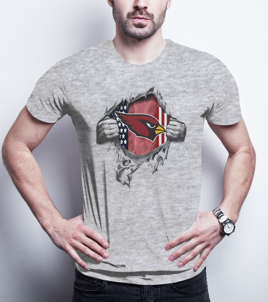 Arizona Cardinals Logo American Flag T-Shirt