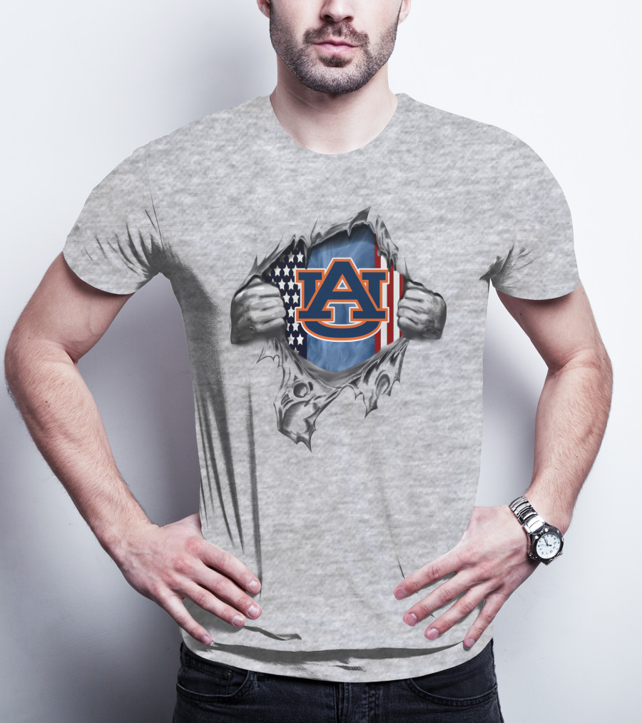 Auburn Tigers Usa Rip American Flag T-Shirt