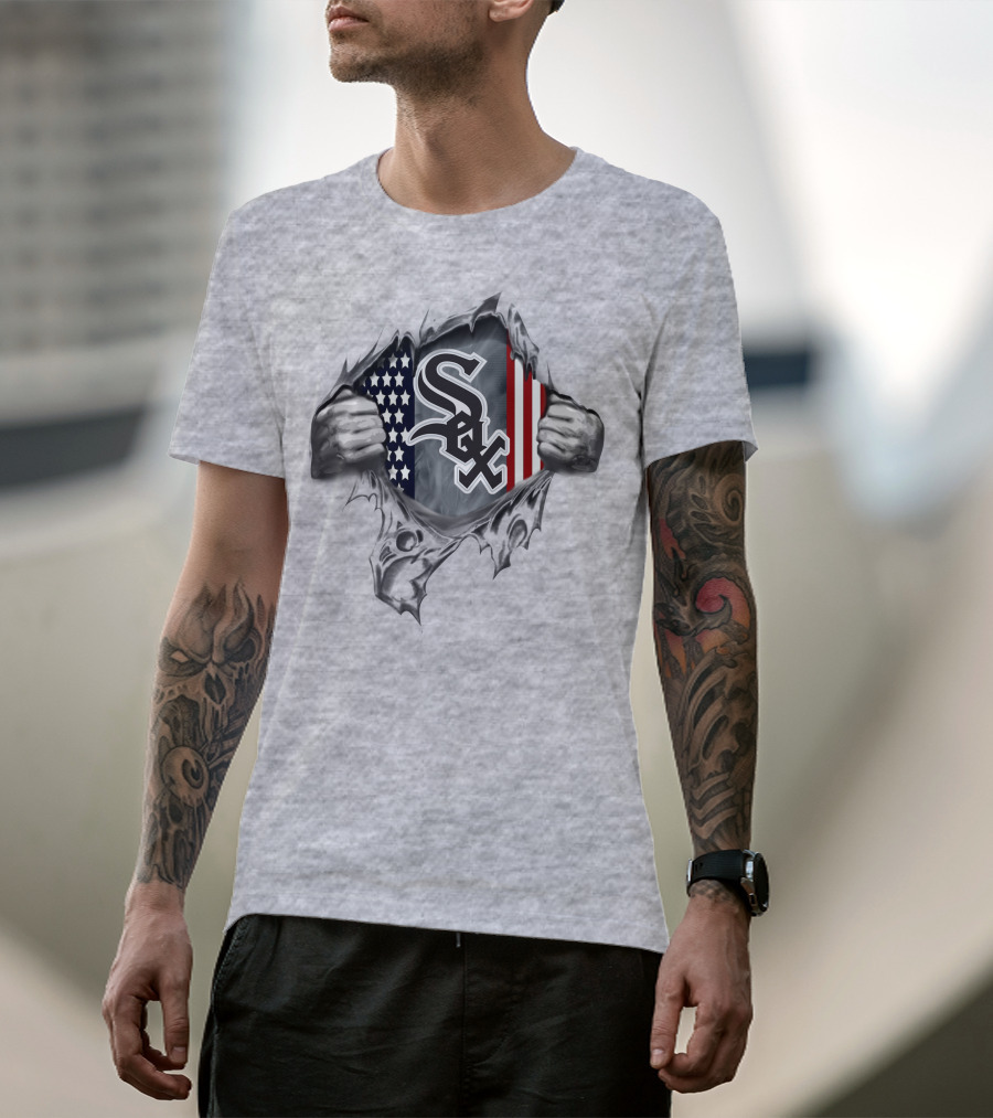 Chicago White Sox American Flag Tear T-Shirt
