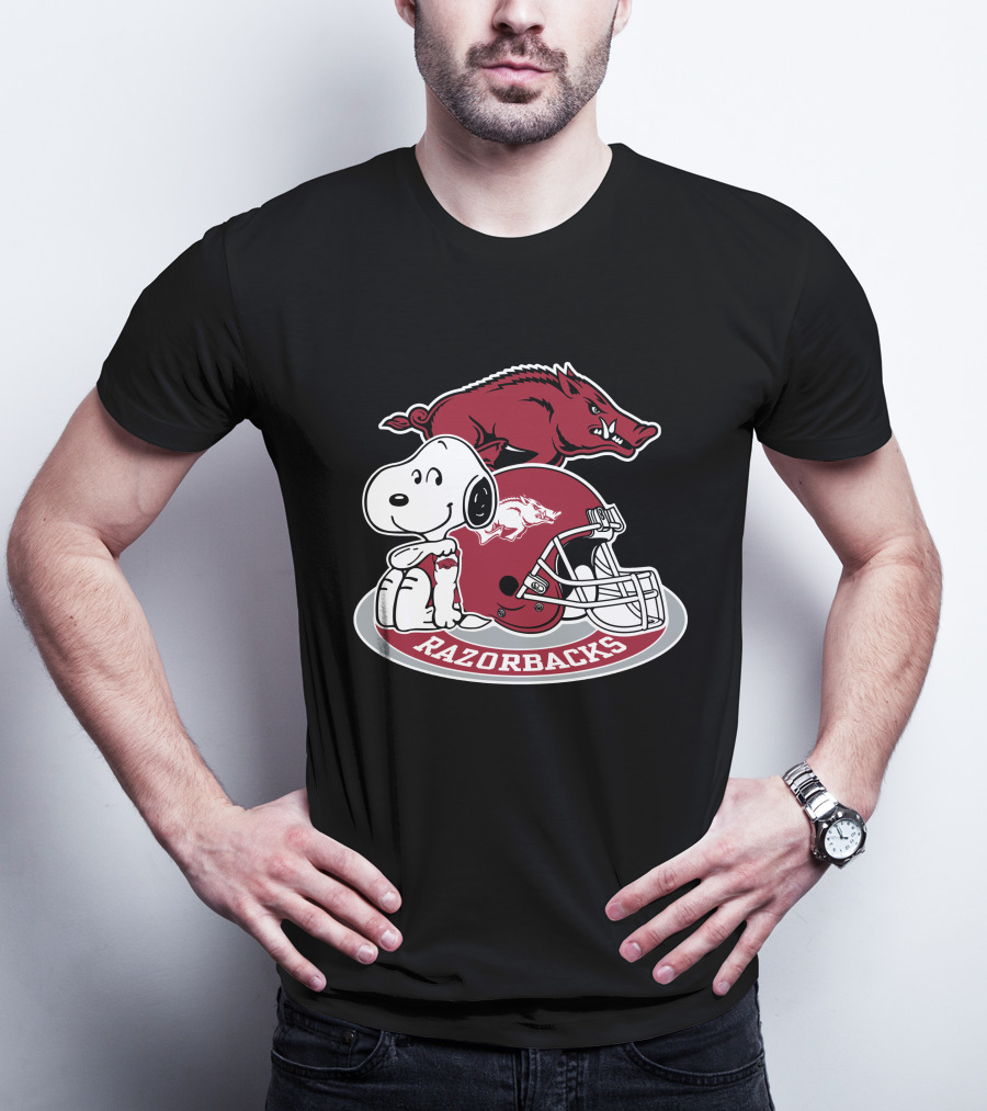 Arkansas Razorbacks Snoopy Football Helmet Razorbacks T-Shirt