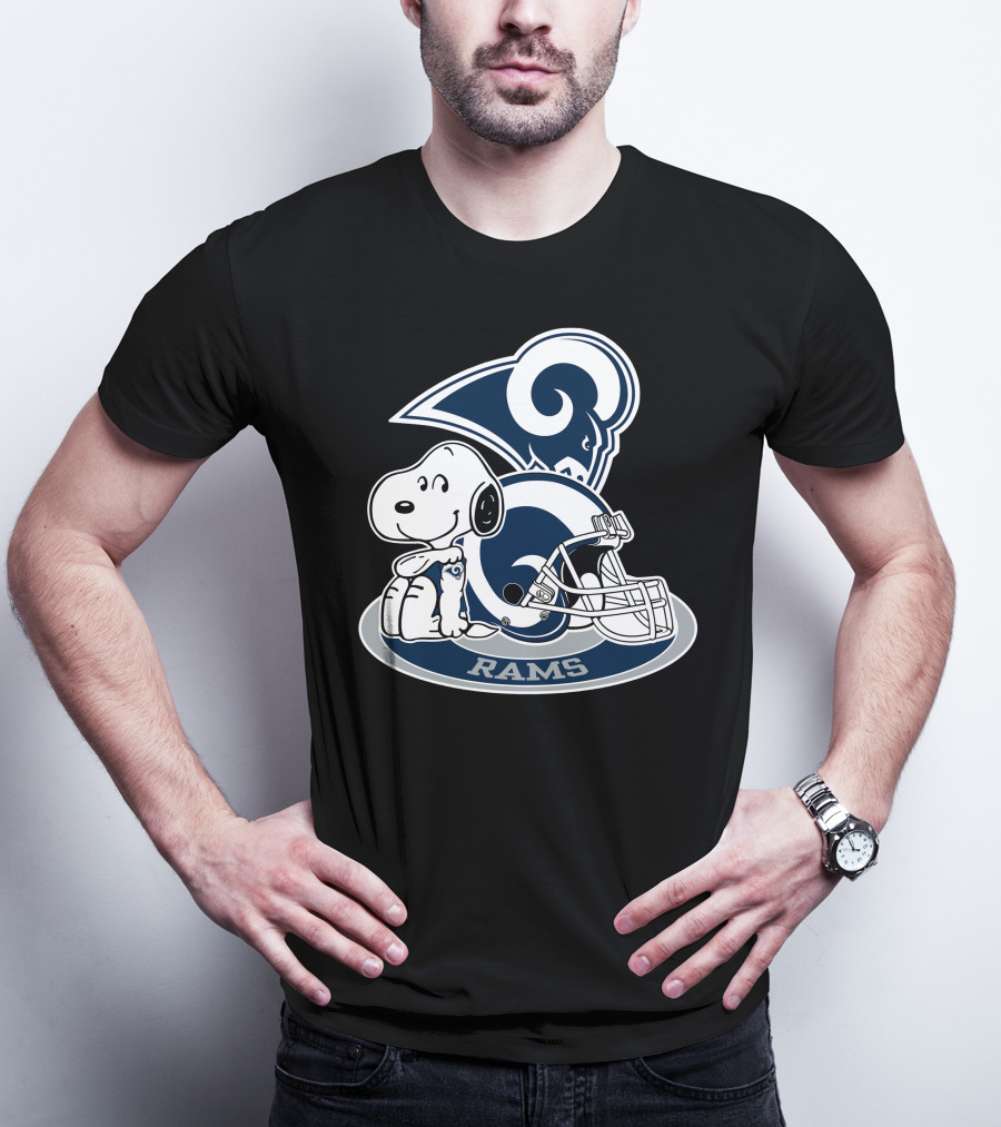 Los Angeles Rams Snoopy Football Helmet T-Shirt