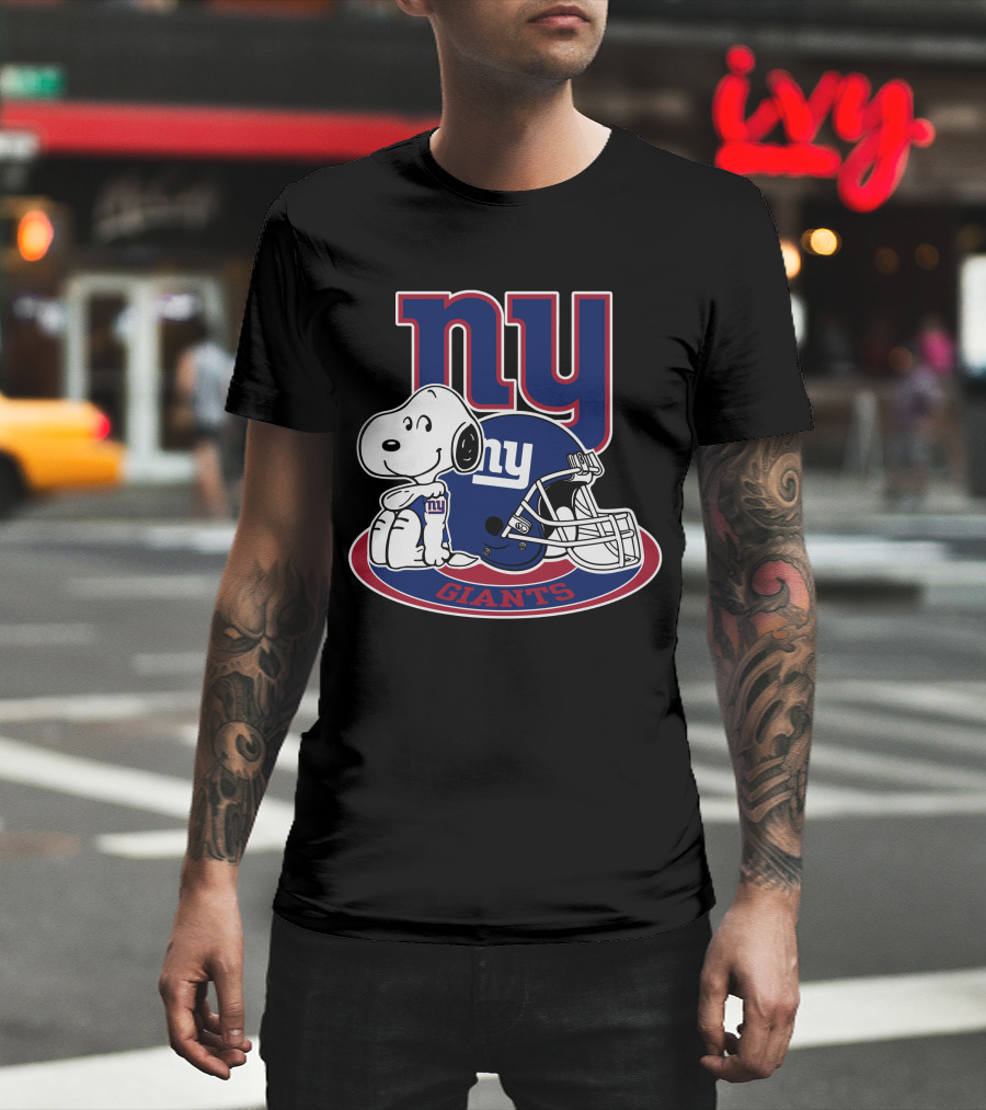 Ny Giants Snoopy Helmet Football T-Shirt