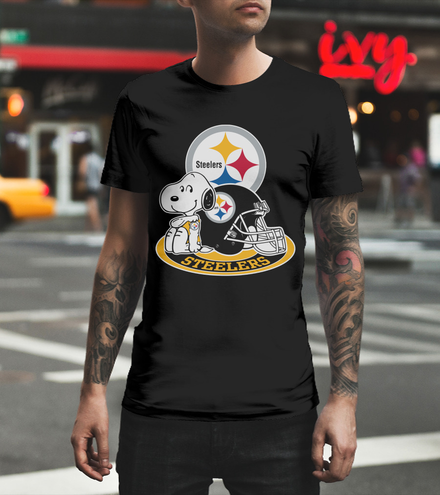 Steelers Snoopy Pittsburgh Helmet Nfl Peanuts Football Combination T-Shirt