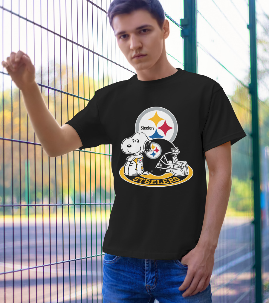 Steelers Snoopy Pittsburgh Helmet Nfl Peanuts Football Combination T-Shirt
