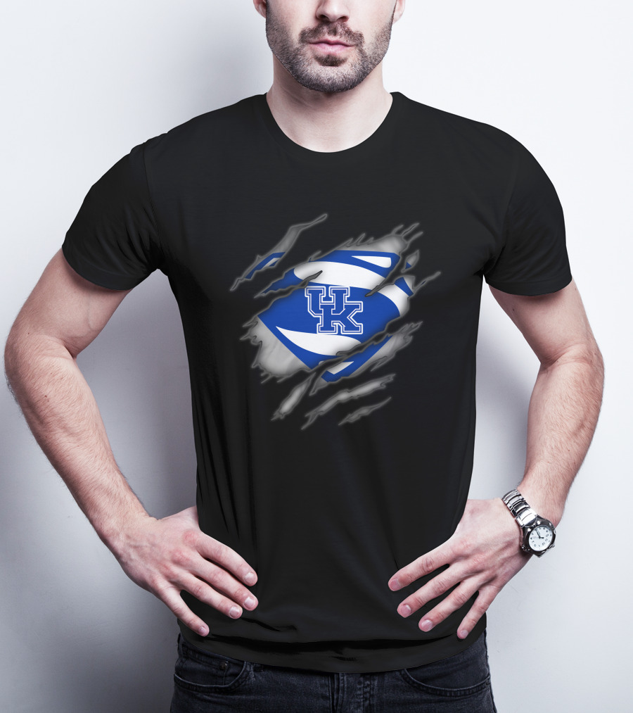 Kentucky Wildcats Uk Logo Superman T-Shirt