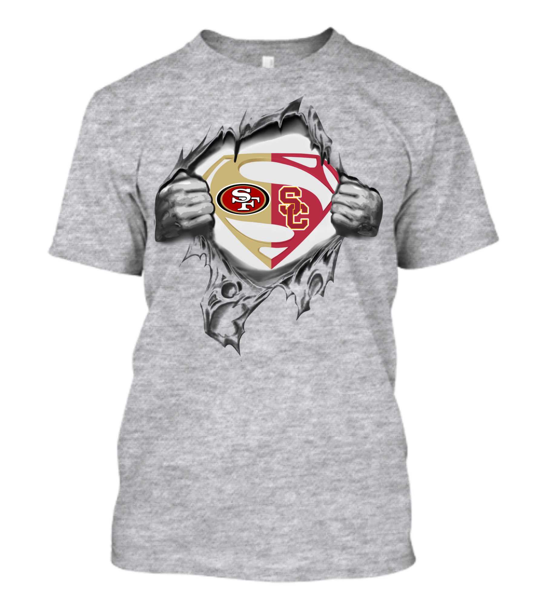 49ers Usc Trojans Superman Logo Combination T-Shirt