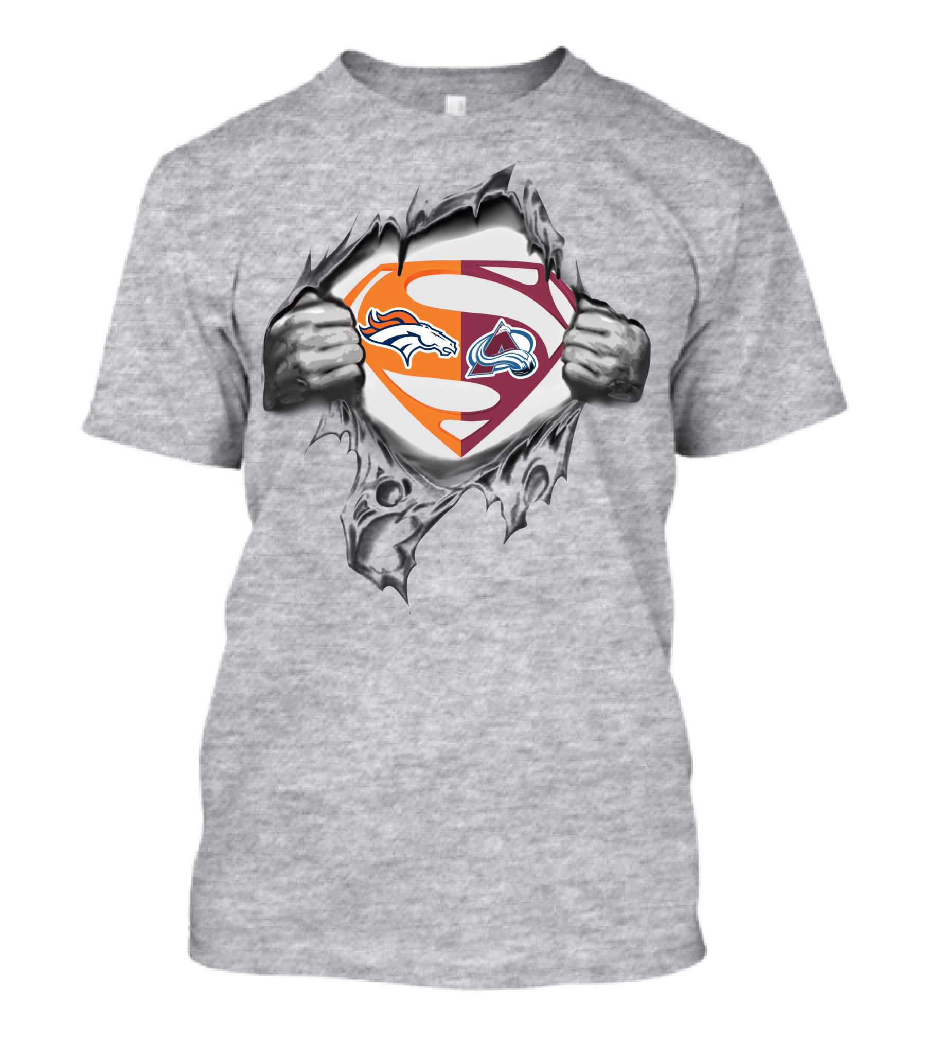 Broncos Colorado Avalanche Superman Logo Mashup T-Shirt