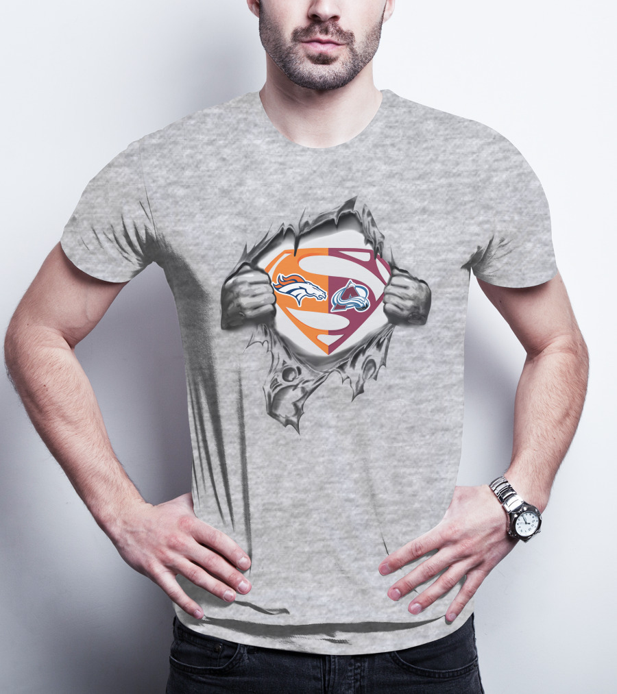 Broncos Colorado Avalanche Superman Logo Mashup T-Shirt
