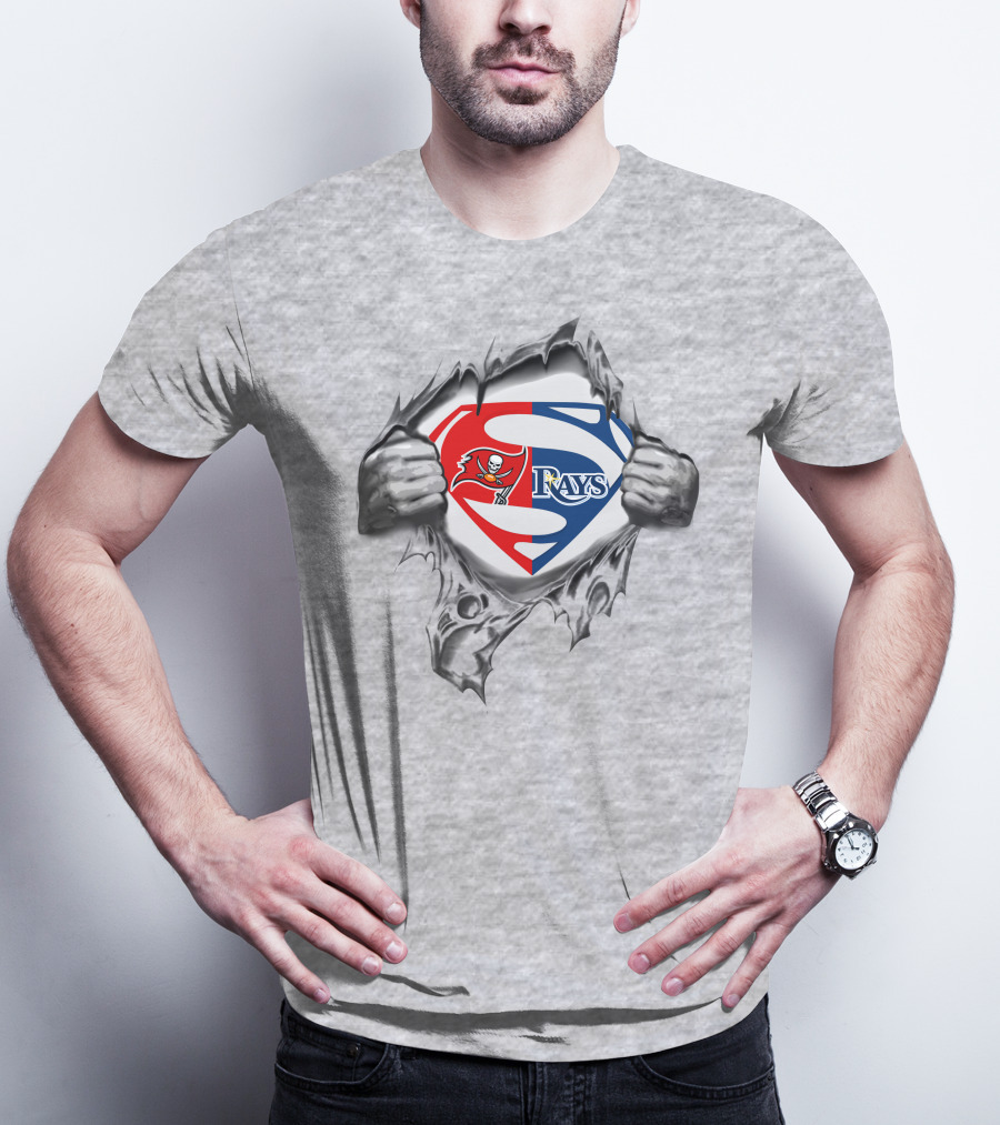 Buccaneers Tampa Bay Rays Superman Logo Crossover T-Shirt