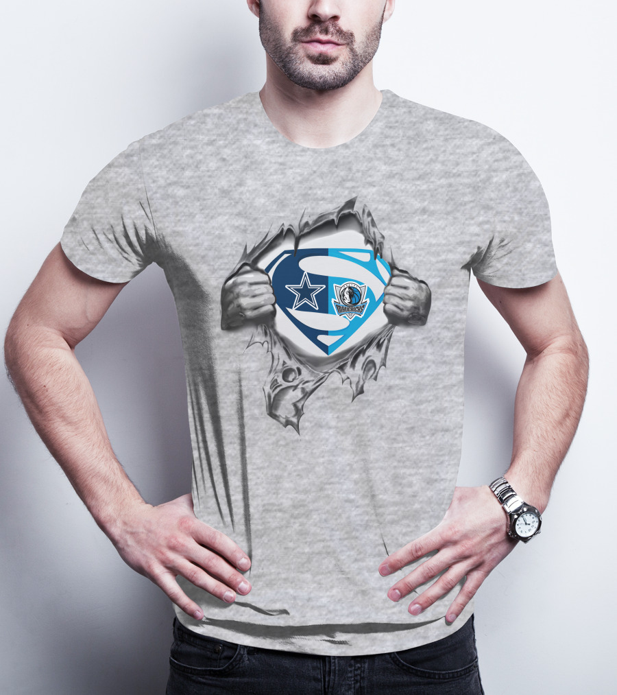 Cowboys Dallas Mavericks Superman Logo Crossover T-Shirt