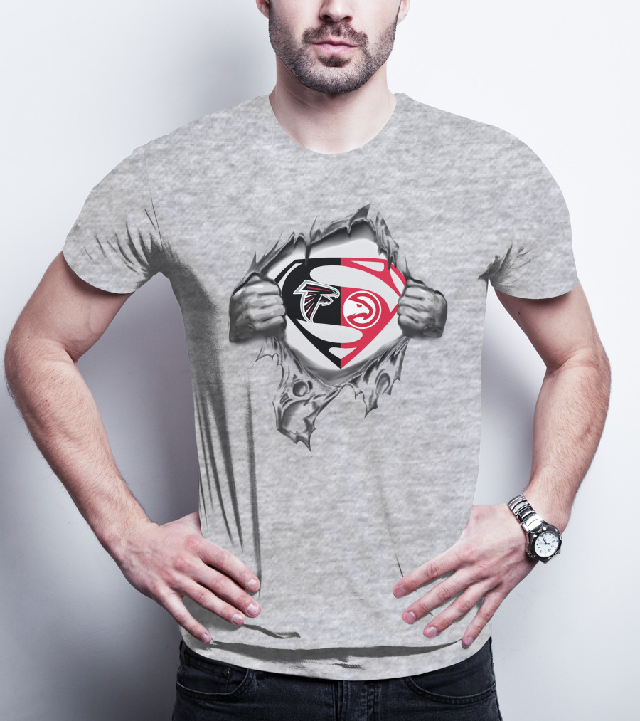 Atlanta Falcons Hawks Superman Logo Mashup T-Shirt