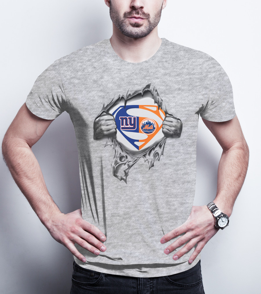 Giants New York Mets Superman Logo Mashup T-Shirt