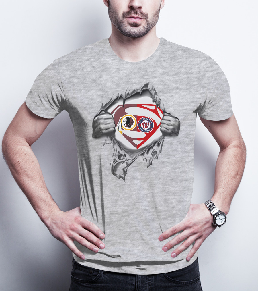 Washington Redskins Nationals Superman Logo Fusion T-Shirt