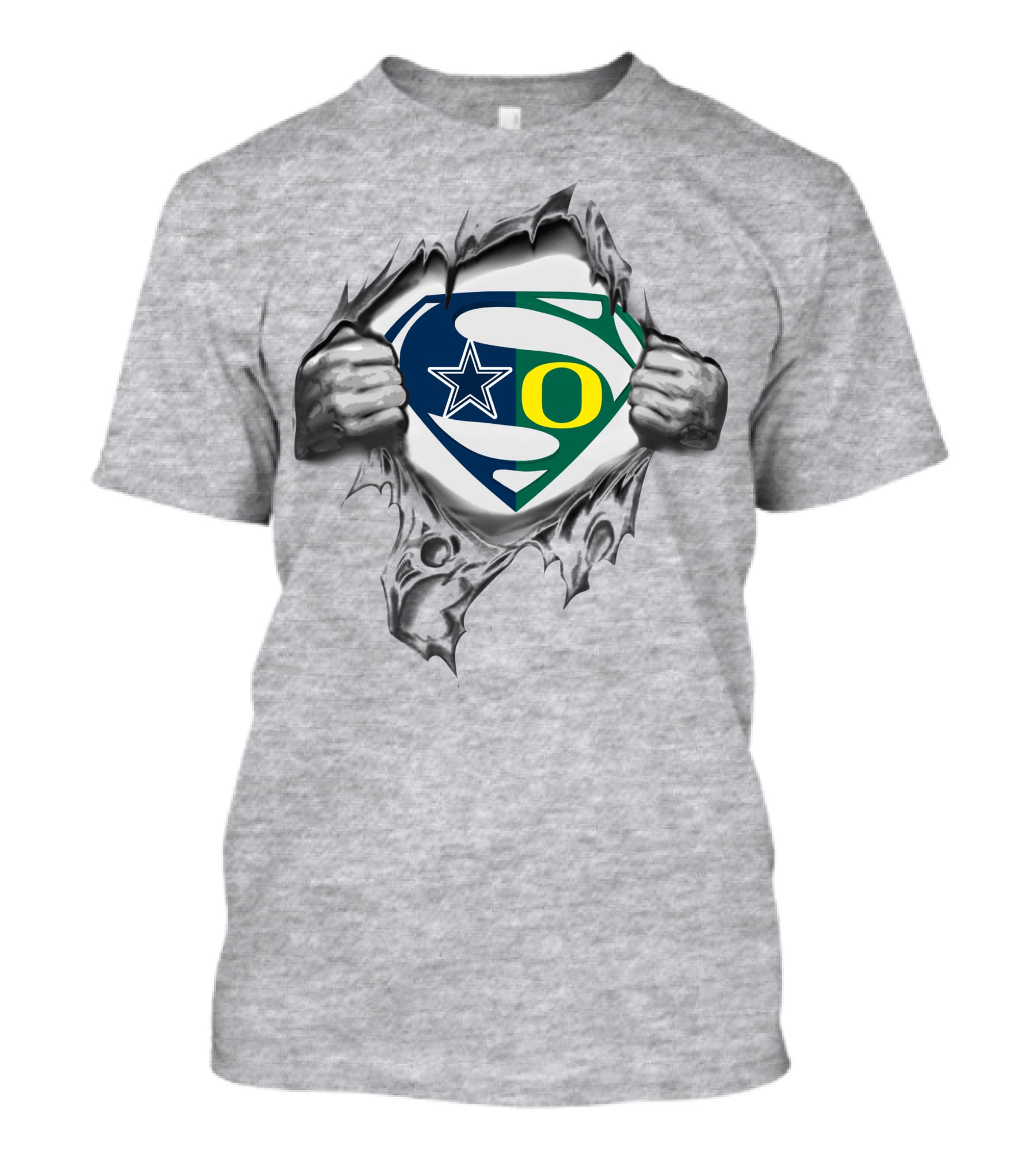 Cowboys Oregon Ducks Superman Logo Mashup T-Shirt