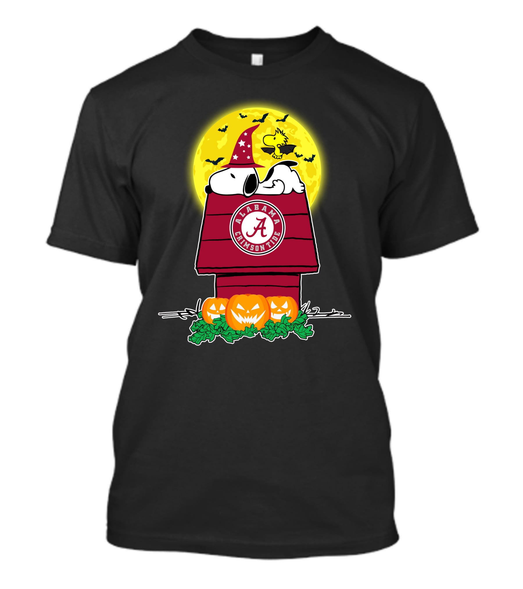 Snoopy Halloween Alabama Crimson Tide Peanuts Pumpkin Woodstock T-Shirt
