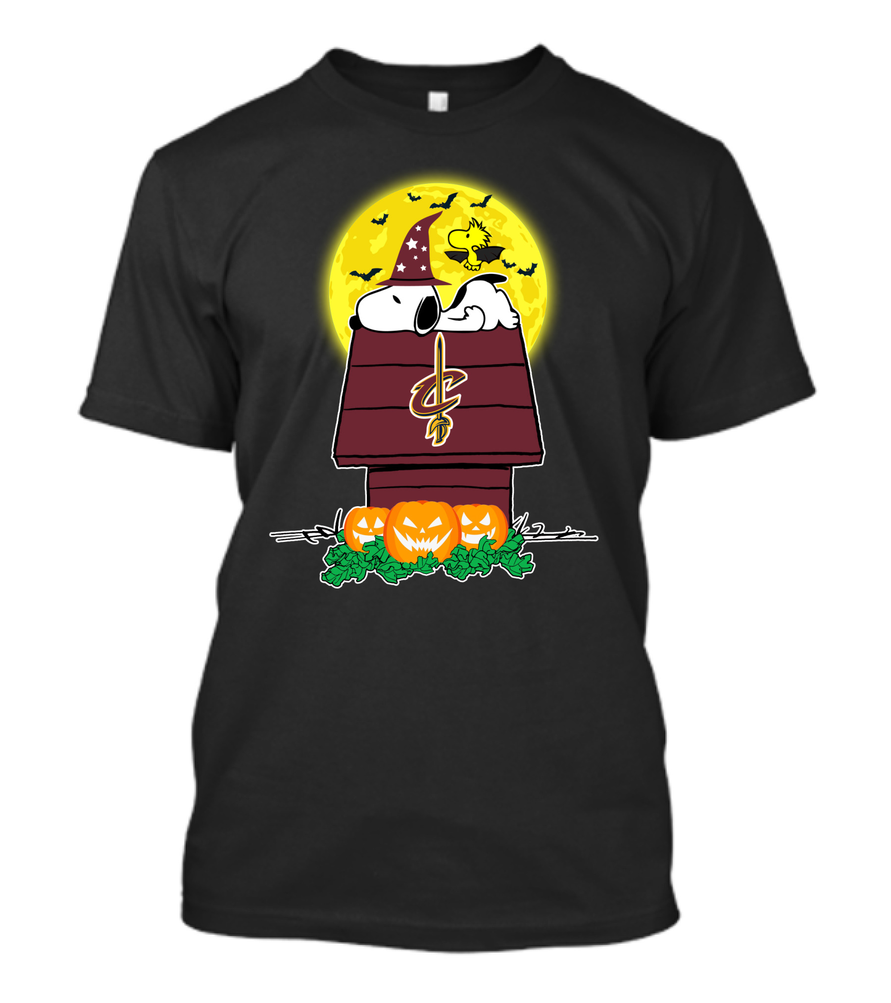 Cleveland Cavaliers Snoopy Halloween Peanuts Moon Pumpkins T-Shirt