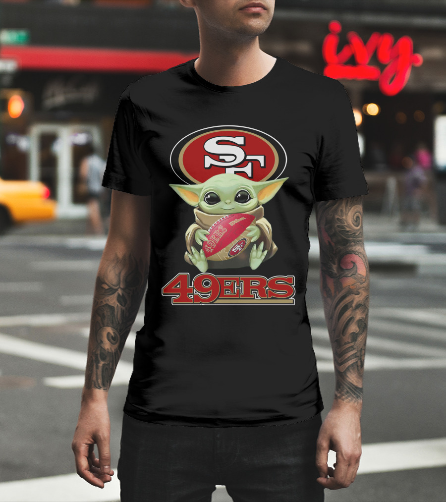 49ers Baby Yoda San Francisco Football Icon Slogan T-Shirt
