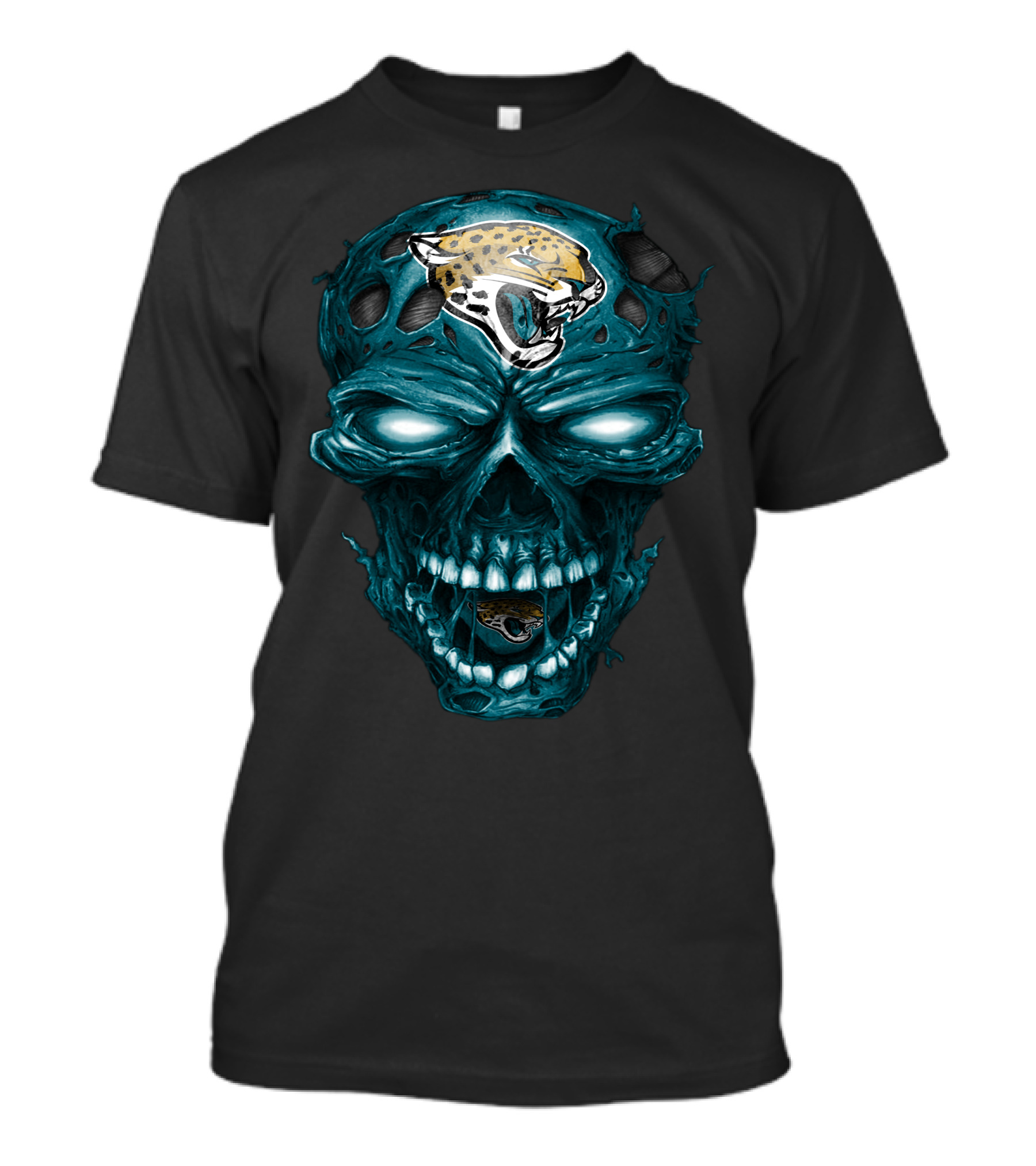 Jacksonville Jaguars Blue Skull With Team T-Shirt
